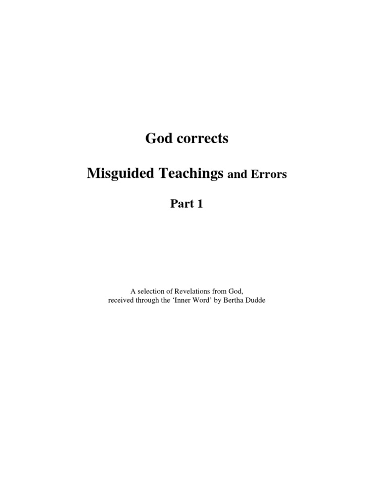 Word of God 058 - God Corrects Misguided Teachings and Errors of The ...