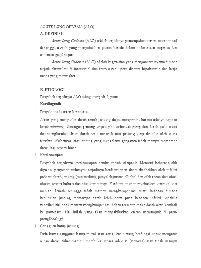 Acute Lung Oedema | PDF