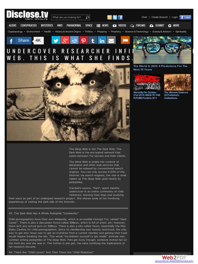 Undercover Researcher Infiltrates The Deep Web | PDF | Child ...