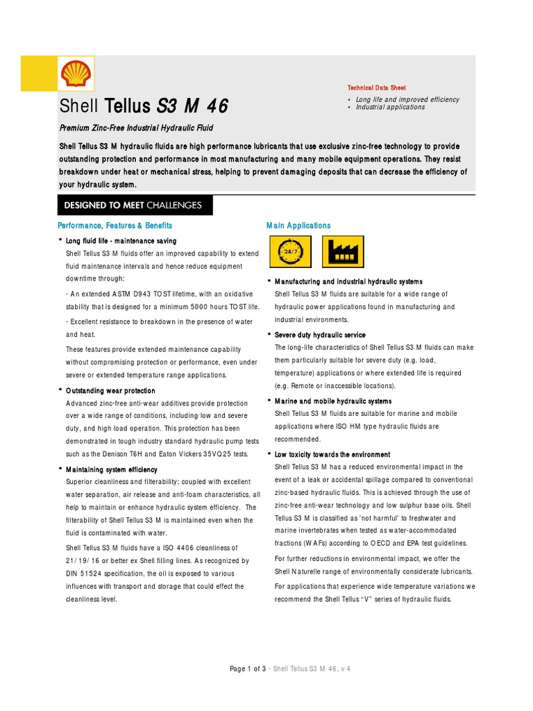 Tellus 46 | PDF | Viscosity | Lubricant