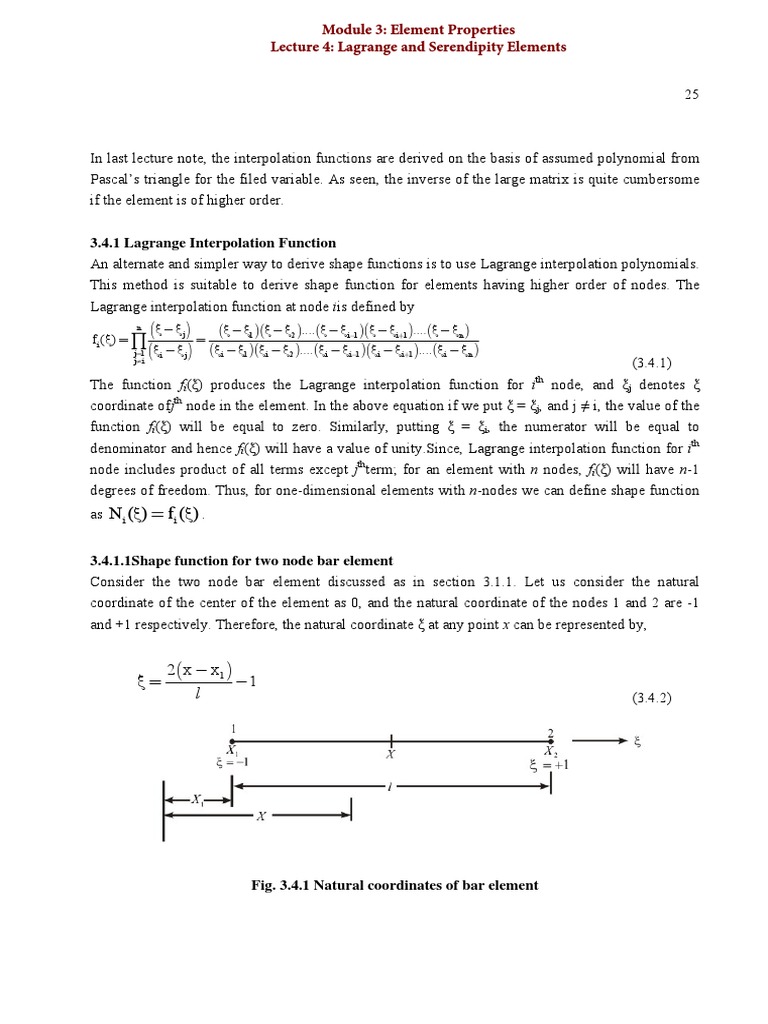 Langrange and Serendipity Family | PDF | Interpolation | Function (Mathematics)
