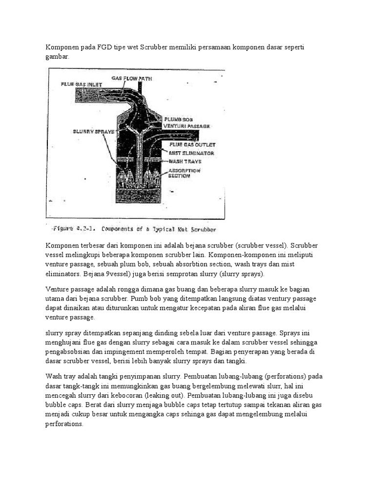 Komponen Pada FGD Tipe Wet Scrubber | PDF
