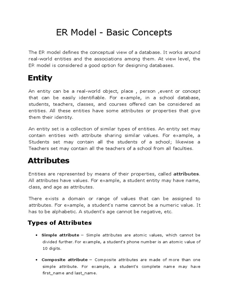Entity Relationship Model | PDF | Data Management | Databases