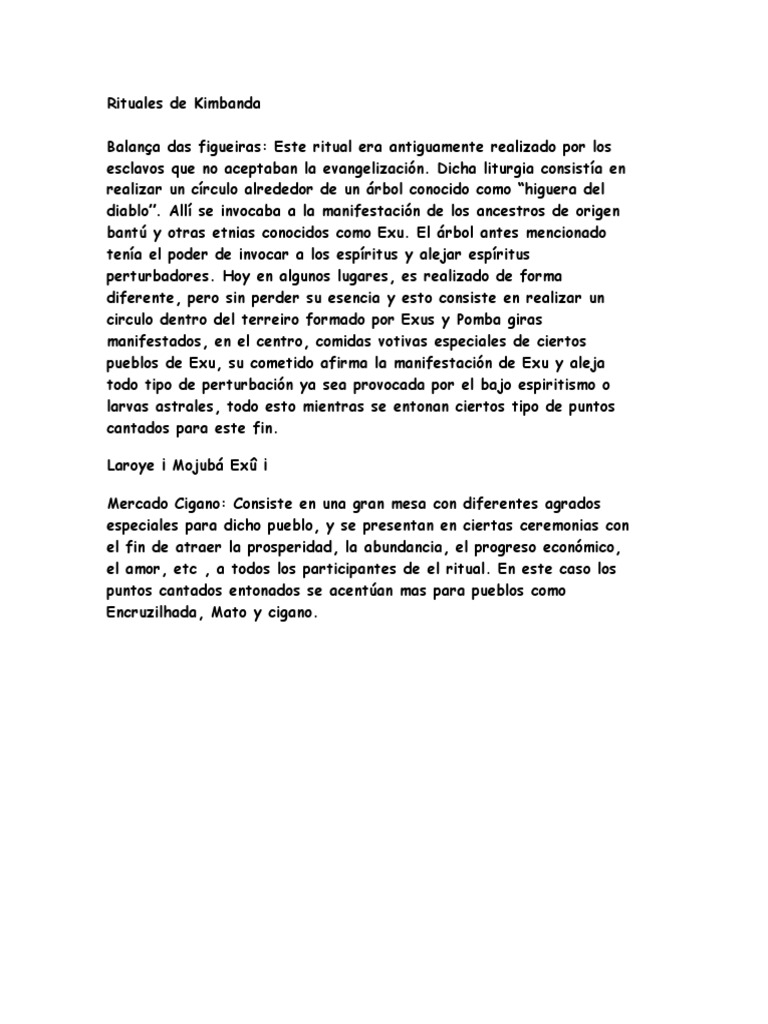 Rituales de Kimbanda y Su Significado | PDF