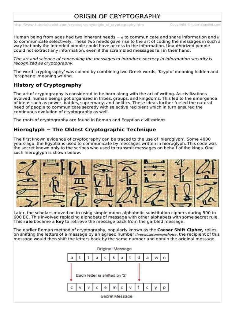 Origin of Cryptography | PDF | Cryptography | Cyberwarfare