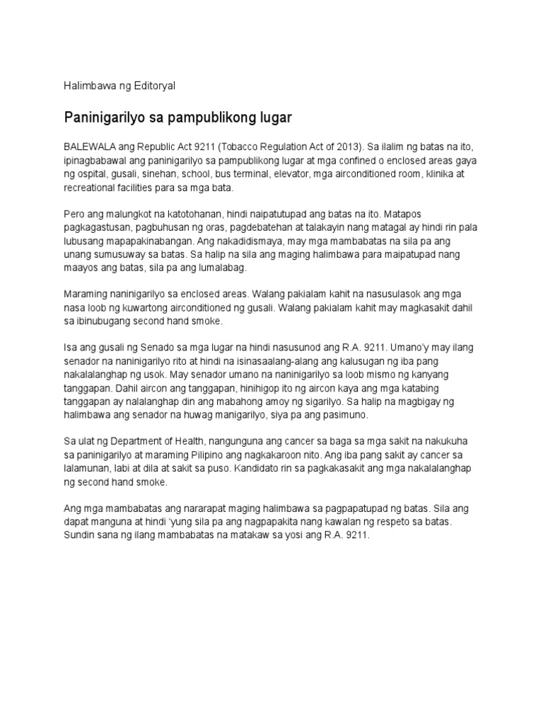 Halimbawa NG Editoryal | PDF