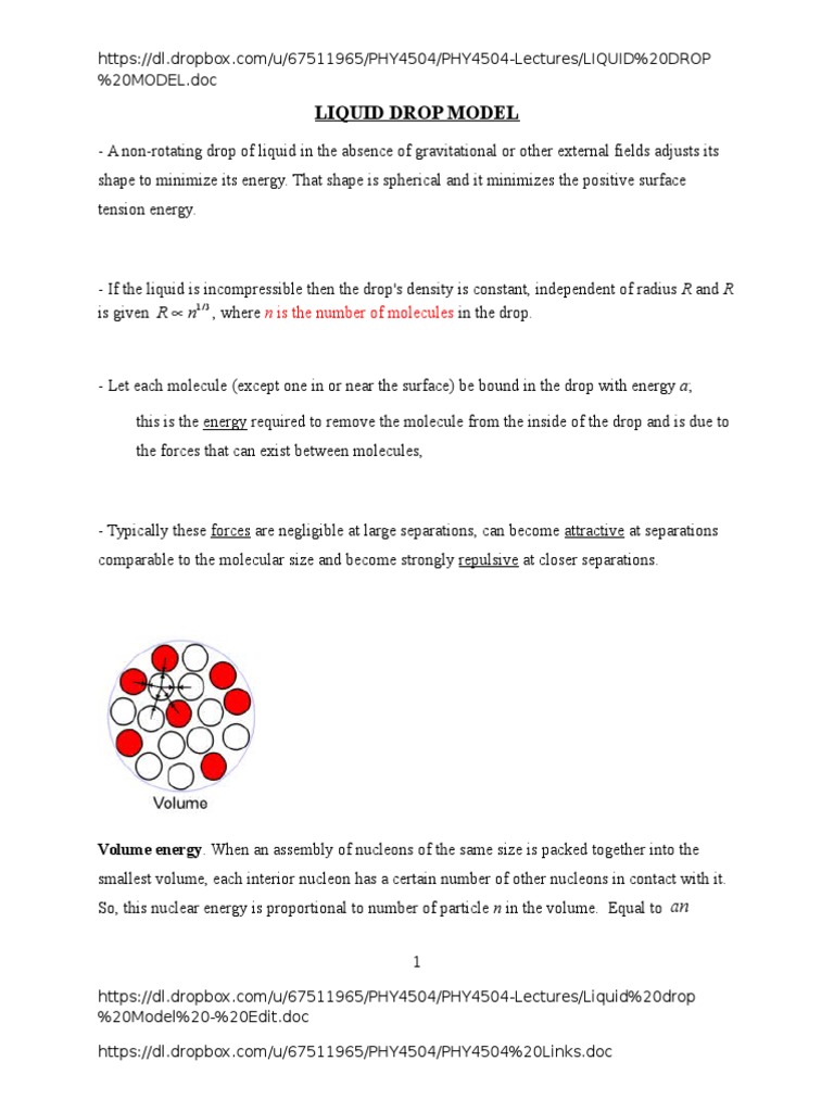 2-Liquid Drop Model | PDF | Atomic Nucleus | Nature