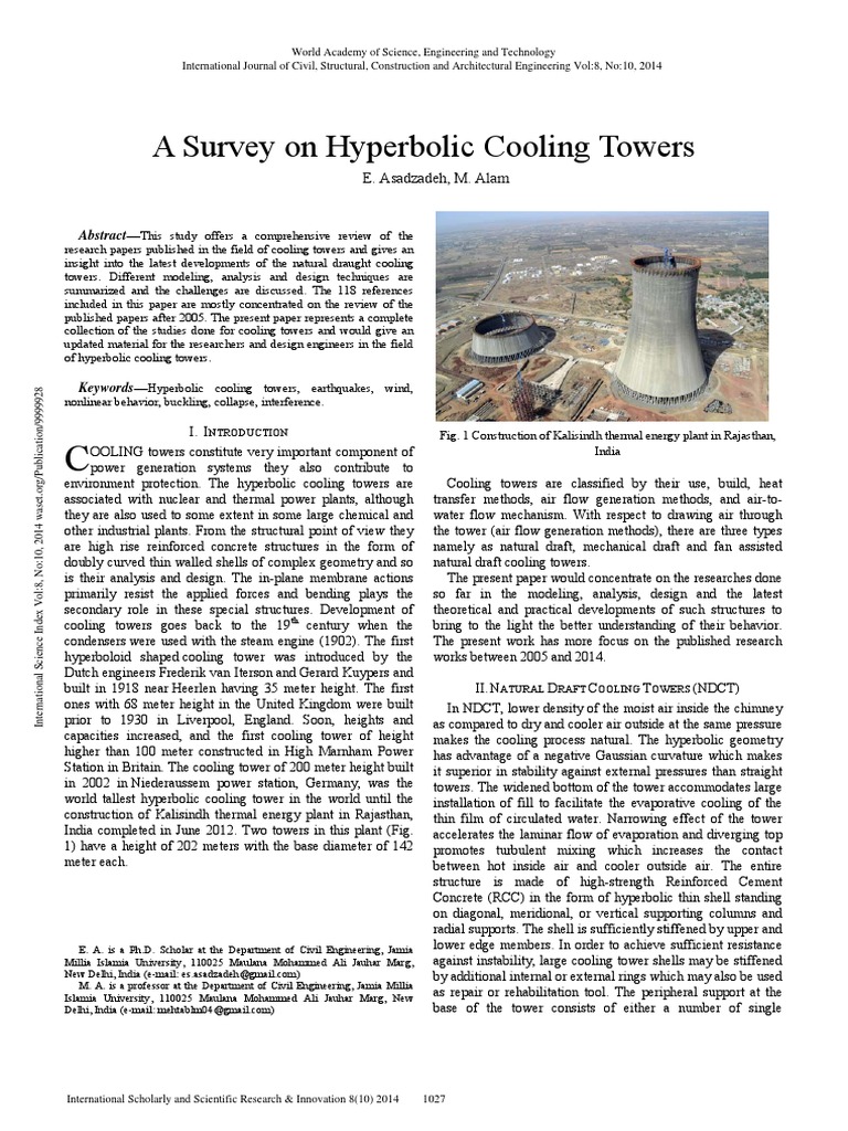 Hyperbolic Cooling Towers - Details | PDF | Buckling | Strength Of ...