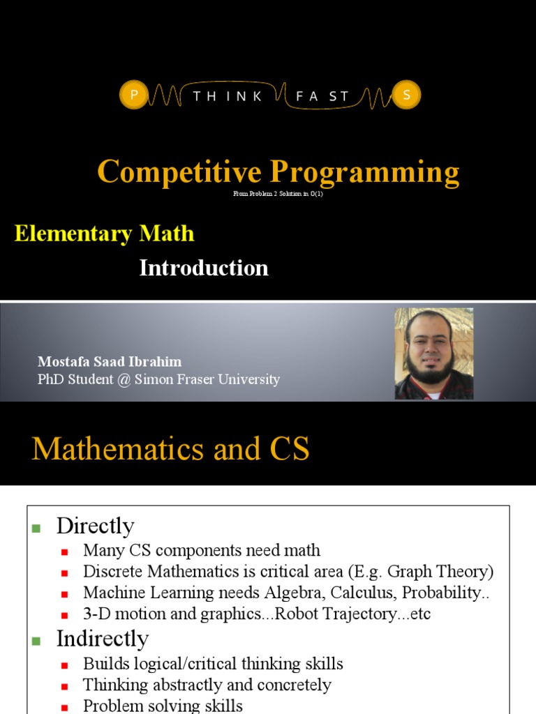 01 ACM - ICPC - Elementary Math - Introduction | PDF | Rounding | Exponentiation