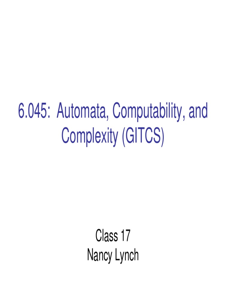 MIT6 045JS11 Lec17 | PDF | Prime Number | Computational Complexity Theory