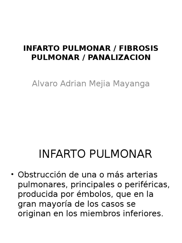 Infarto Pulmonar | PDF | Pulmón | Especialidades Medicas