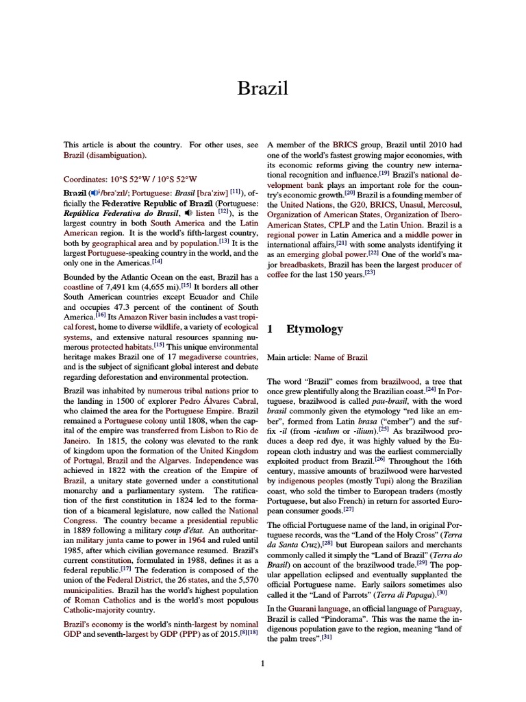 Brazil | PDF | Brazil | Portugal