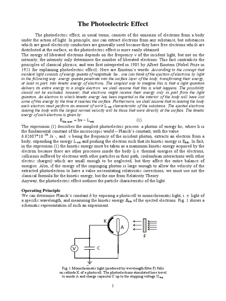 Photoelectric Effect | PDF | Photoelectric Effect | Electron