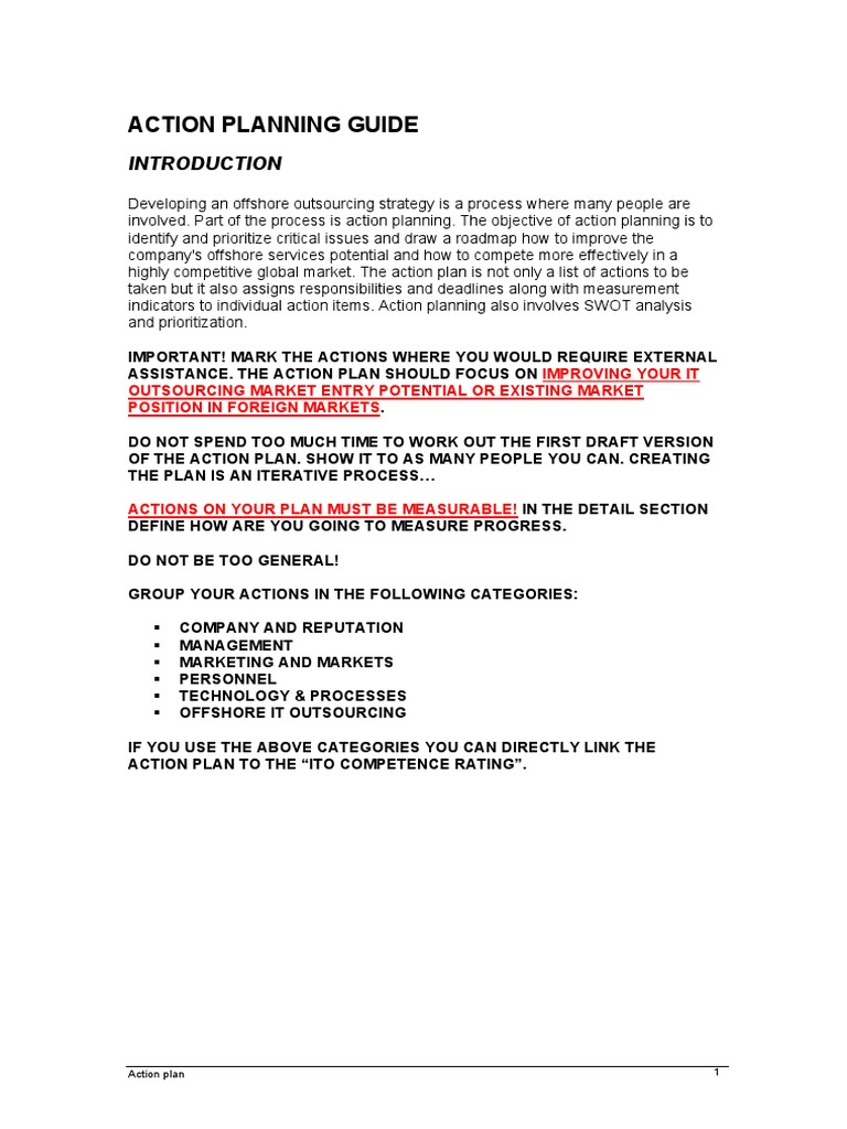 1 Action Plan Template | PDF | Swot Analysis | Accountability