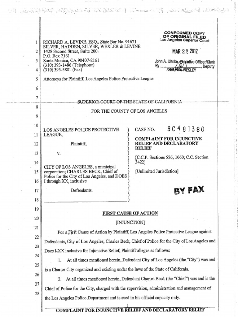 Los Angeles Police Protective League v. City of Los Angeles | PDF