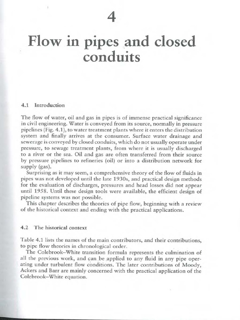 Flow in Pipes and Closed Conduits | PDF | Reynolds Number | Fluid Dynamics