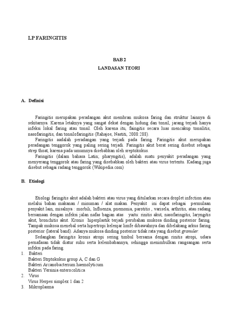 LP Faringitis | PDF | Sains & Matematika