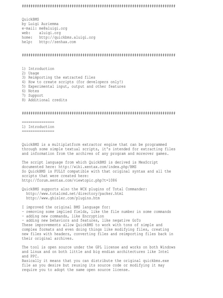Quick Bms | PDF | Filename | Computer File