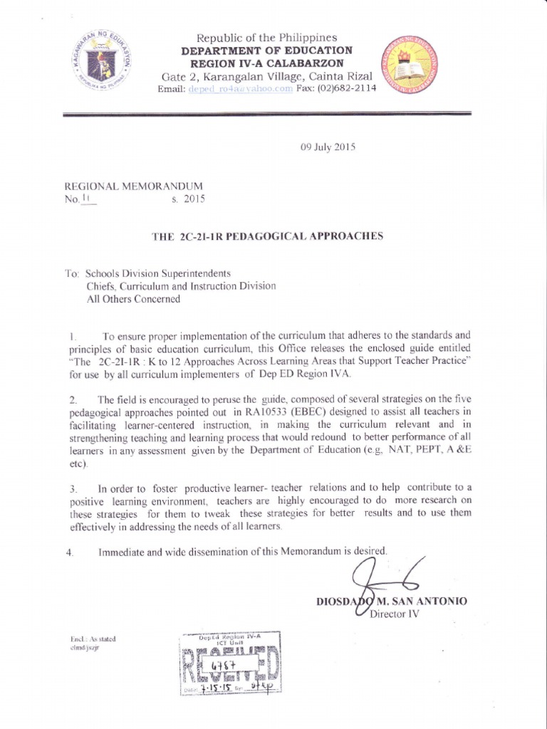 2C 2I 1R Pedagogical Approaches | PDF | Constructivism (Philosophy Of ...