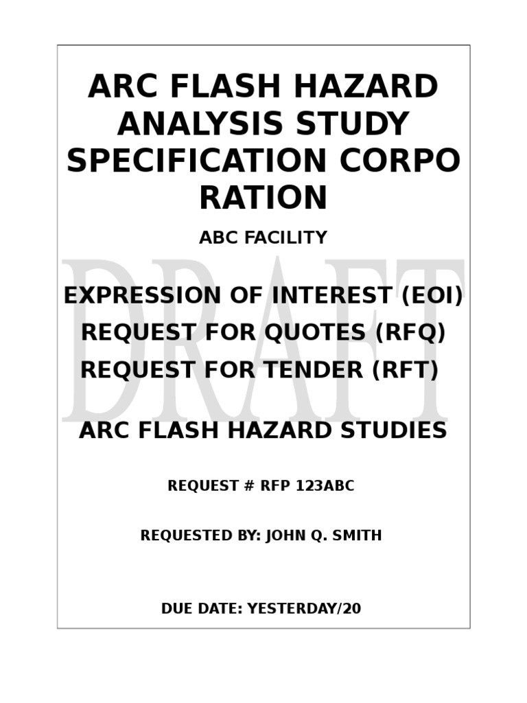 20 - Arc Flash Study Specification | PDF | Personal Protective ...