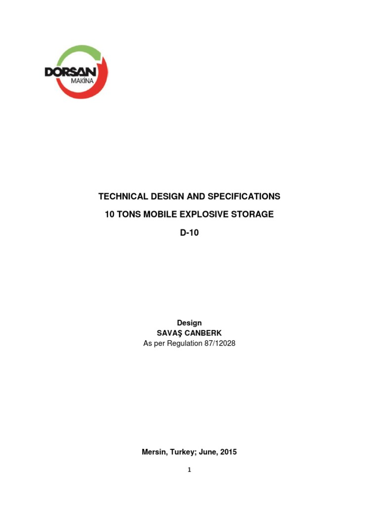 Technical Design and Specifications Warehouse D-10 | PDF | Door | Warehouse