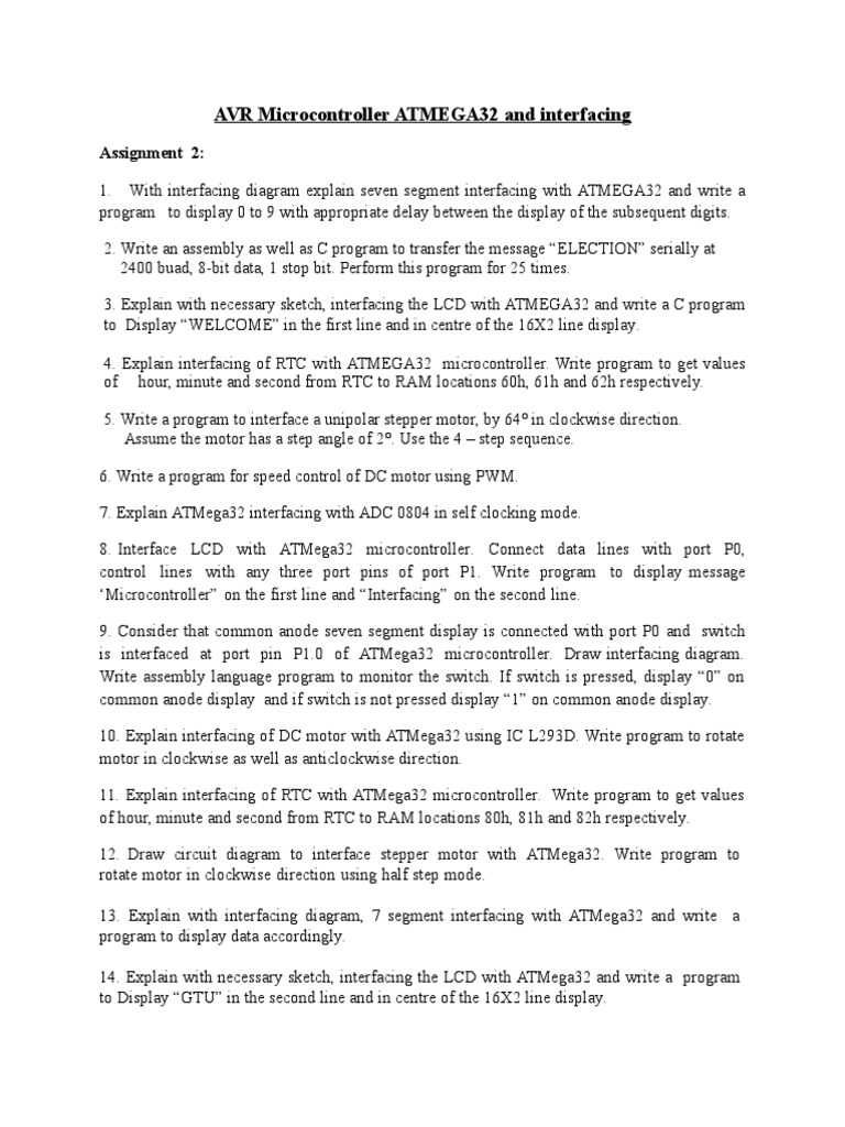 AVR Microcontroller Question Bank | PDF | Microcontroller | Electrical Engineering