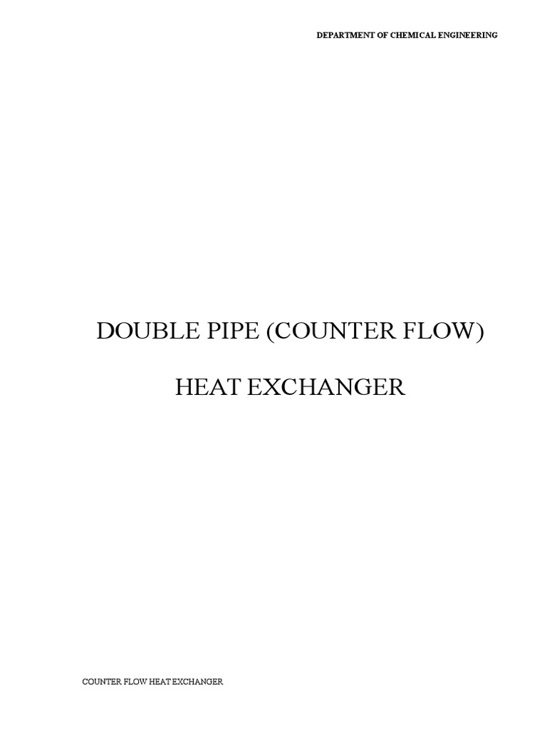 Double Pipe Heat Exchanger | PDF | Heat Exchanger | Water Heating