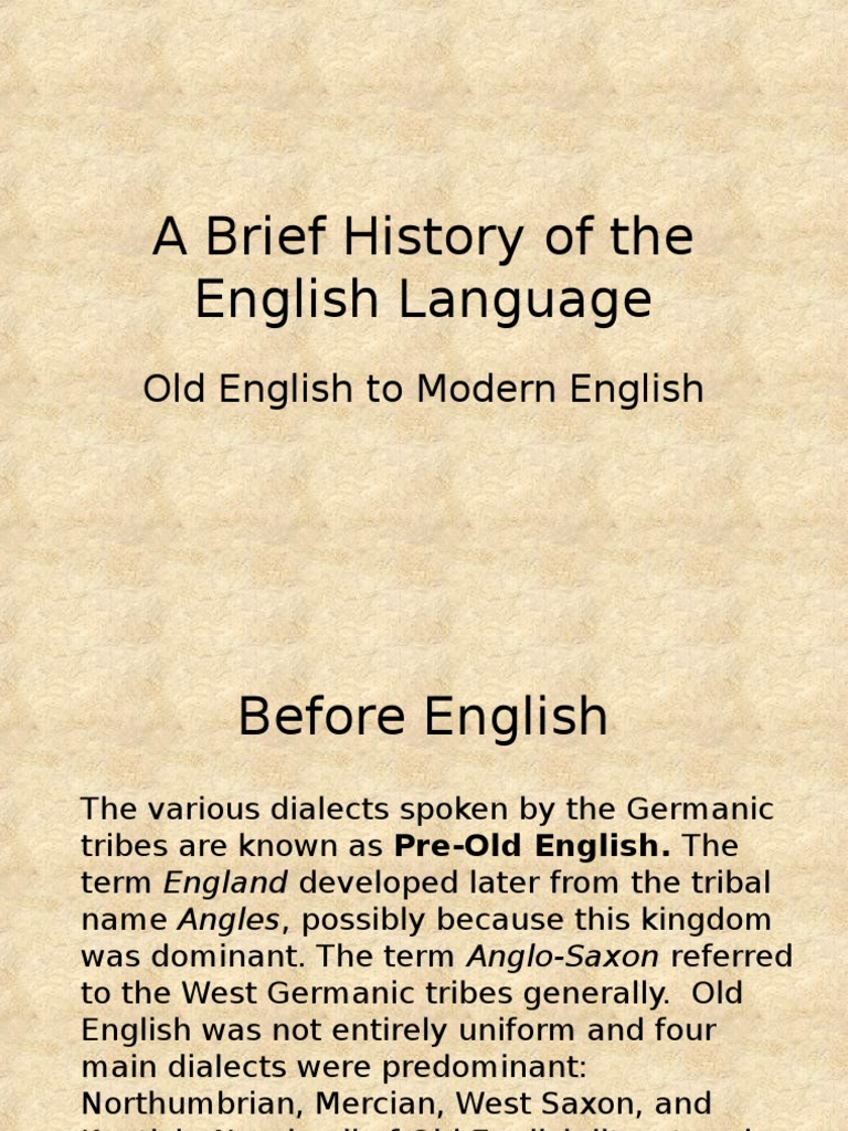 Old English Language History
