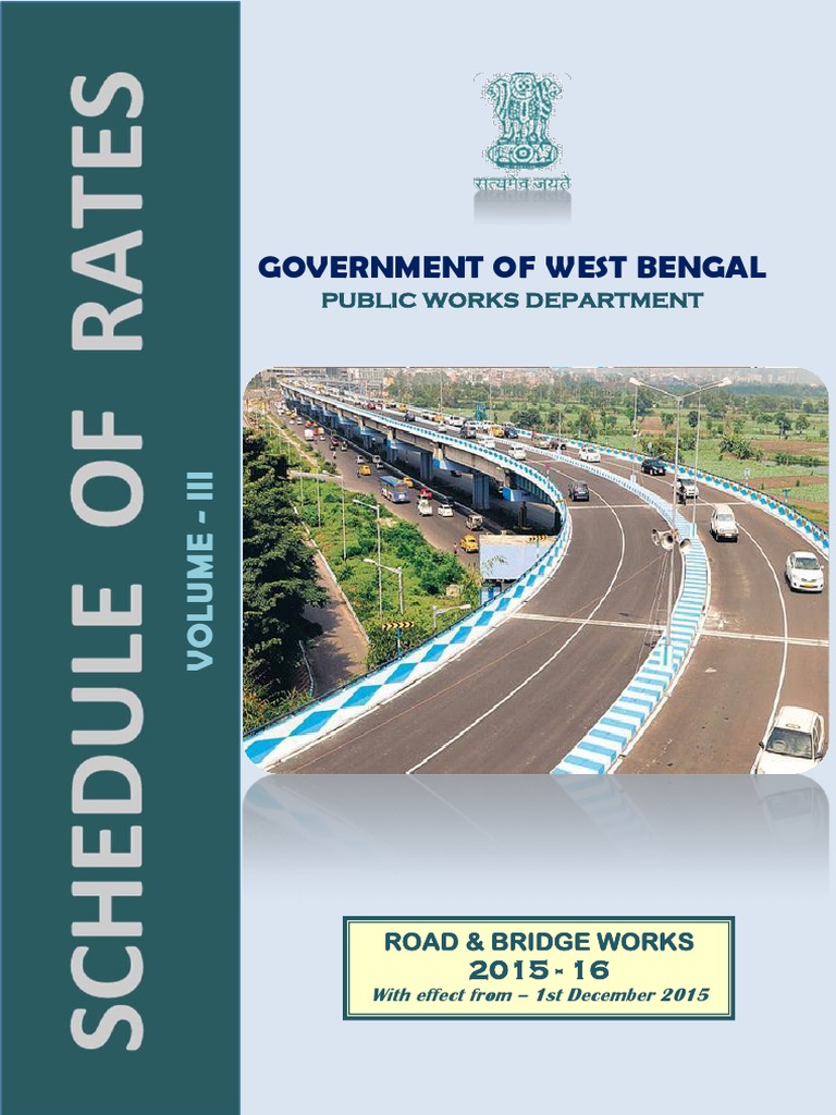 PWD Schedule-Schedule of Rates of PWD (W.B) 2015 For Road Bridge Work ...