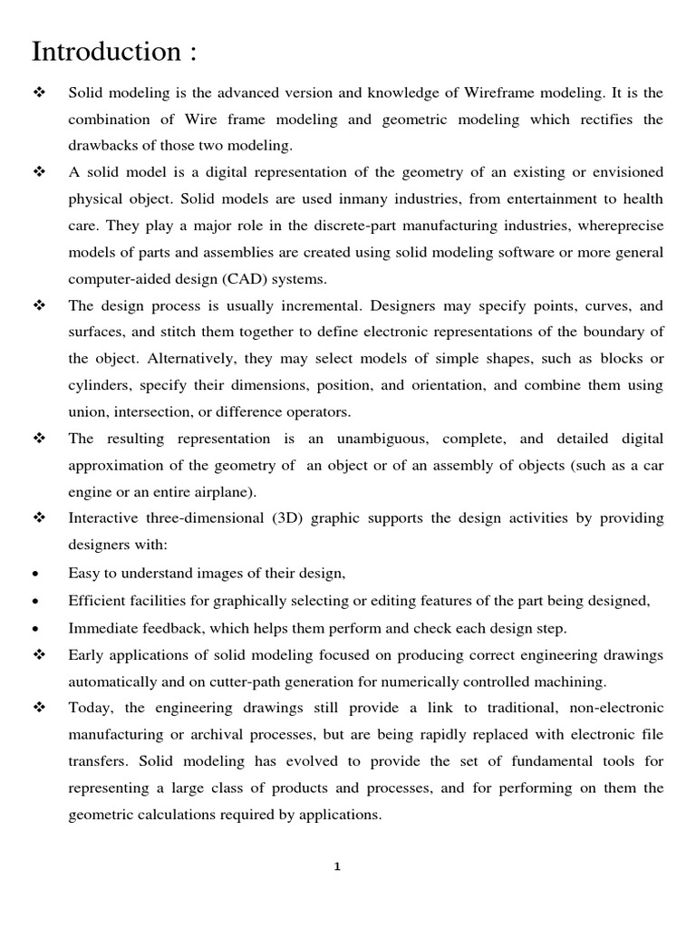 Solid Modeling Assignment | PDF | 3 D Modeling | Computer Aided Design