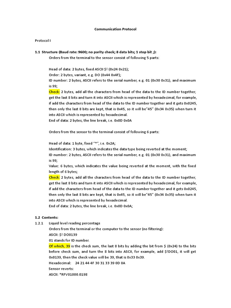 RS485 or RS232 Communication Protocol | PDF | Byte | Ascii