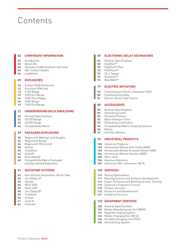 AEL Product Catalogue 2015 | PDF | Explosive Material | Emulsion