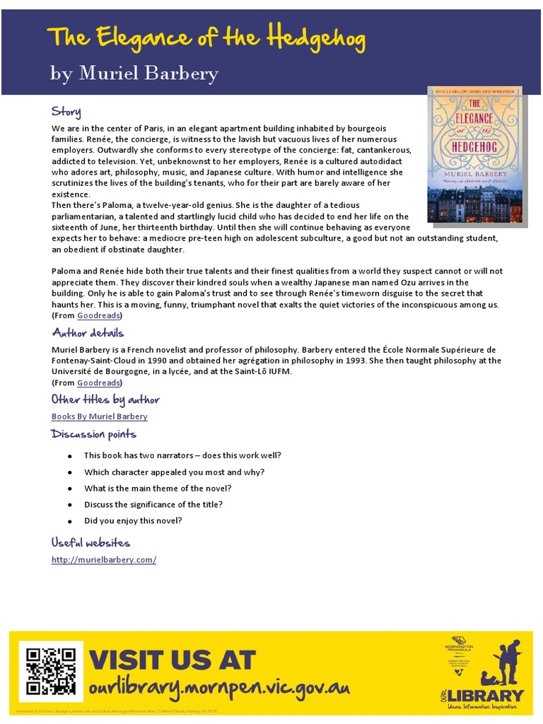 The Elegance of the Hedgehog Overview | PDF | Novels