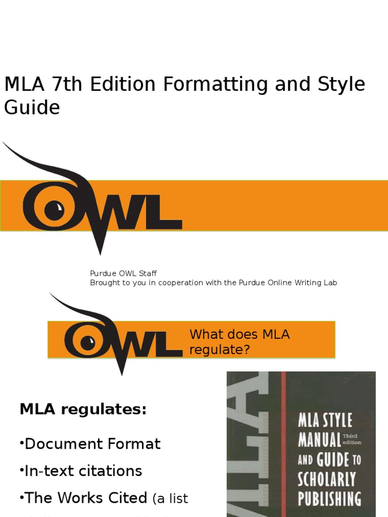 MLA 7th Edition Formatting and Style Guide | PDF | Citation | Written Communication