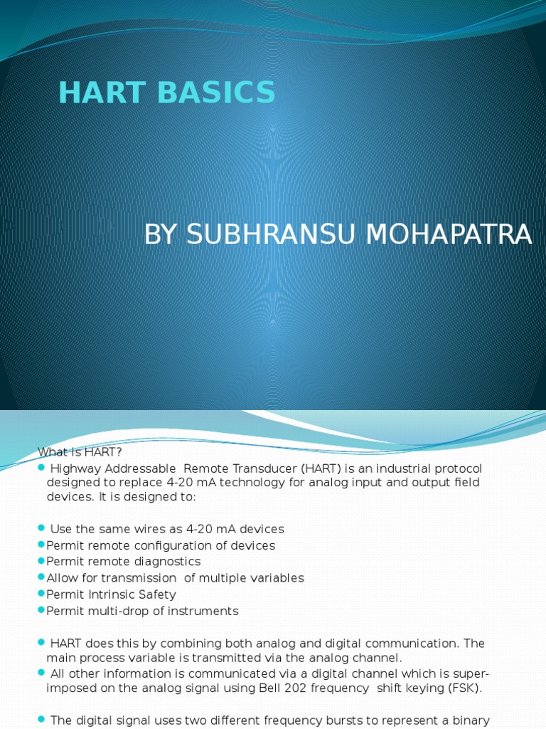 Hart Basics: by Subhransu Mohapatra | PDF | Signal (Electrical ...