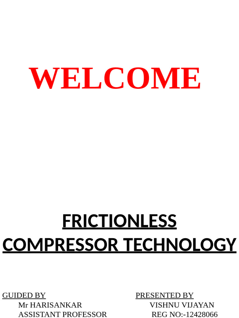 Frictionless Compressor Technology Presentation | PDF | Bearing ...