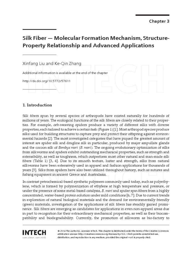 Silk Fiber - Molecular Formation Mechanism, Structure-Property ...