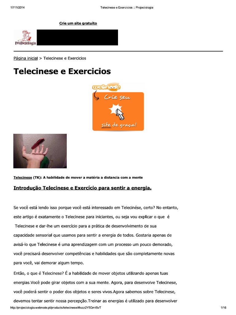 Telecinese e Exercicios - Projeciologia | PDF