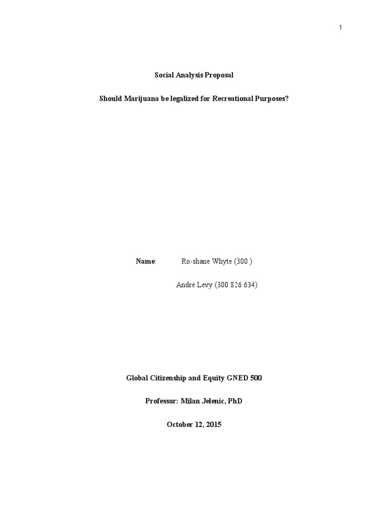 Marijuana Project Proposal | PDF | Cannabis (Drug) | Recreational Drug Use
