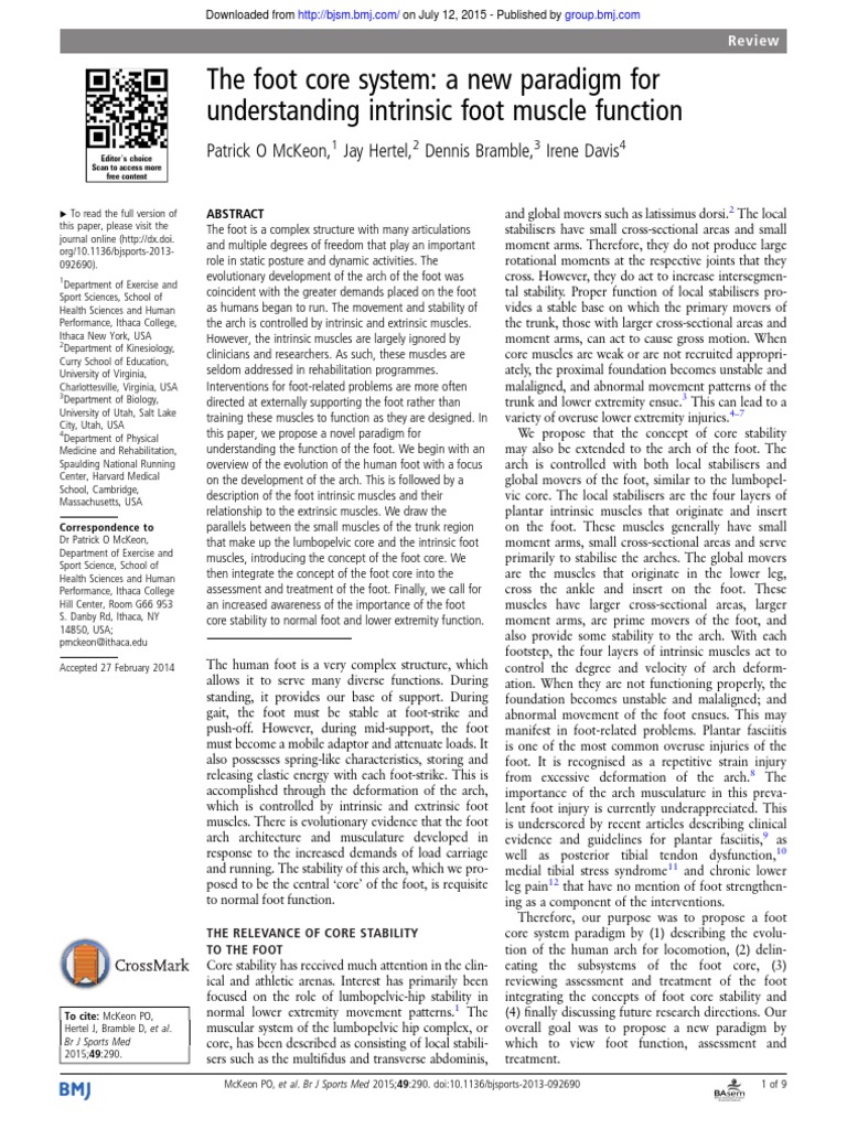The Foot Core System 2015 | PDF | Foot | Human Leg