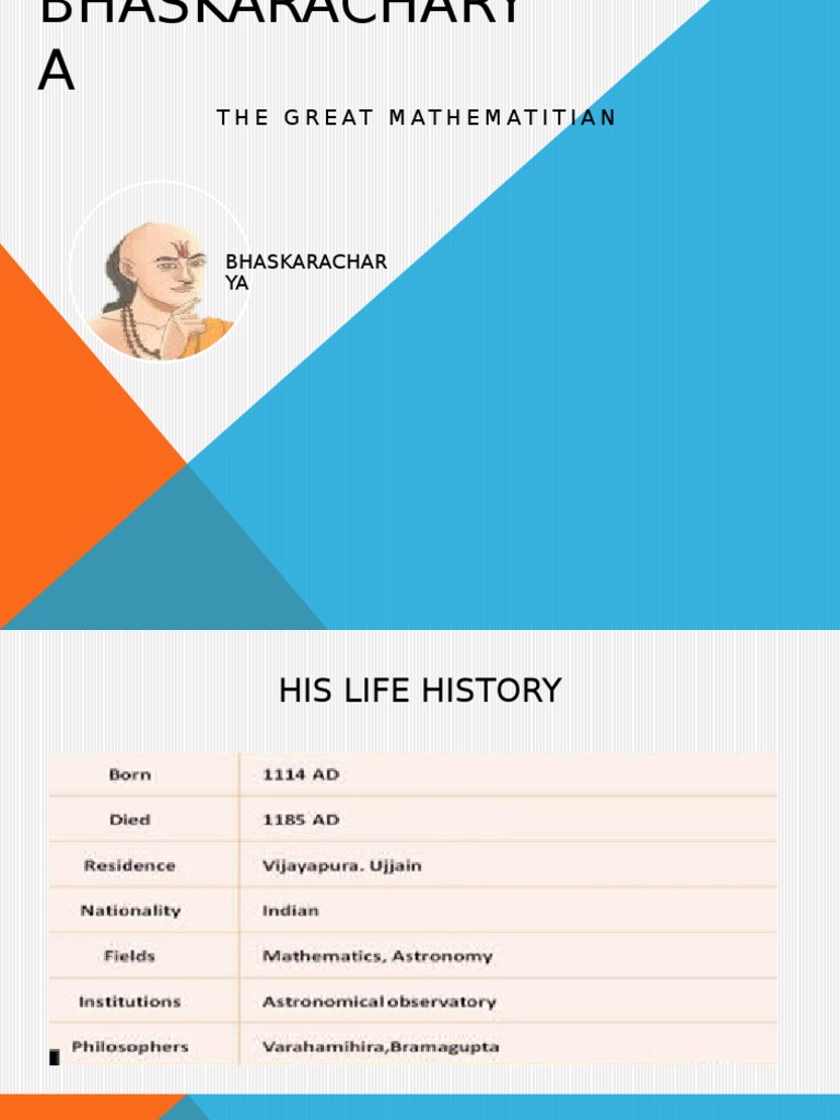 The Great Mathematitian: Bhaskarachar YA | Download Free PDF | Algebra ...