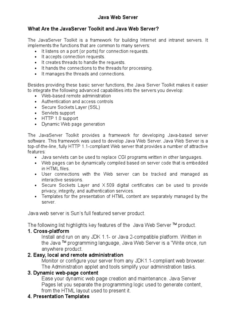 Important JWS Points | PDF | Java Servlet | Java (Programming Language)