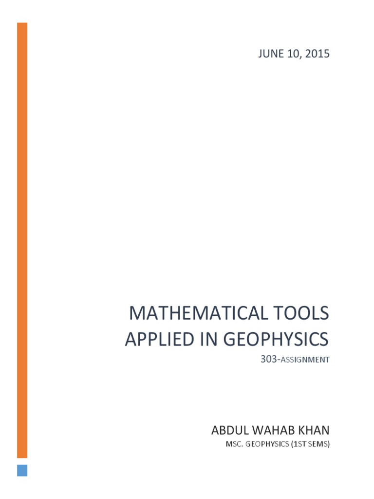 Application of Mathematical Tools in Geophysics | PDF | Divergence ...