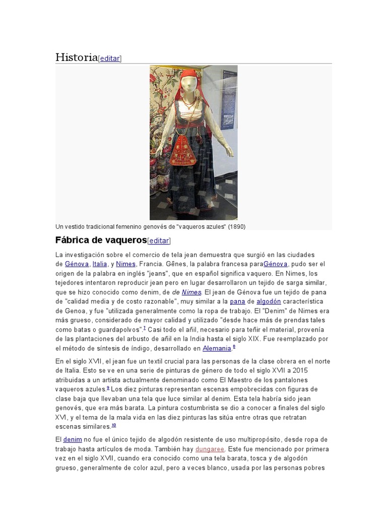 Historia Del Pantalon Vaquero | PDF | Pantalones | Industria textil