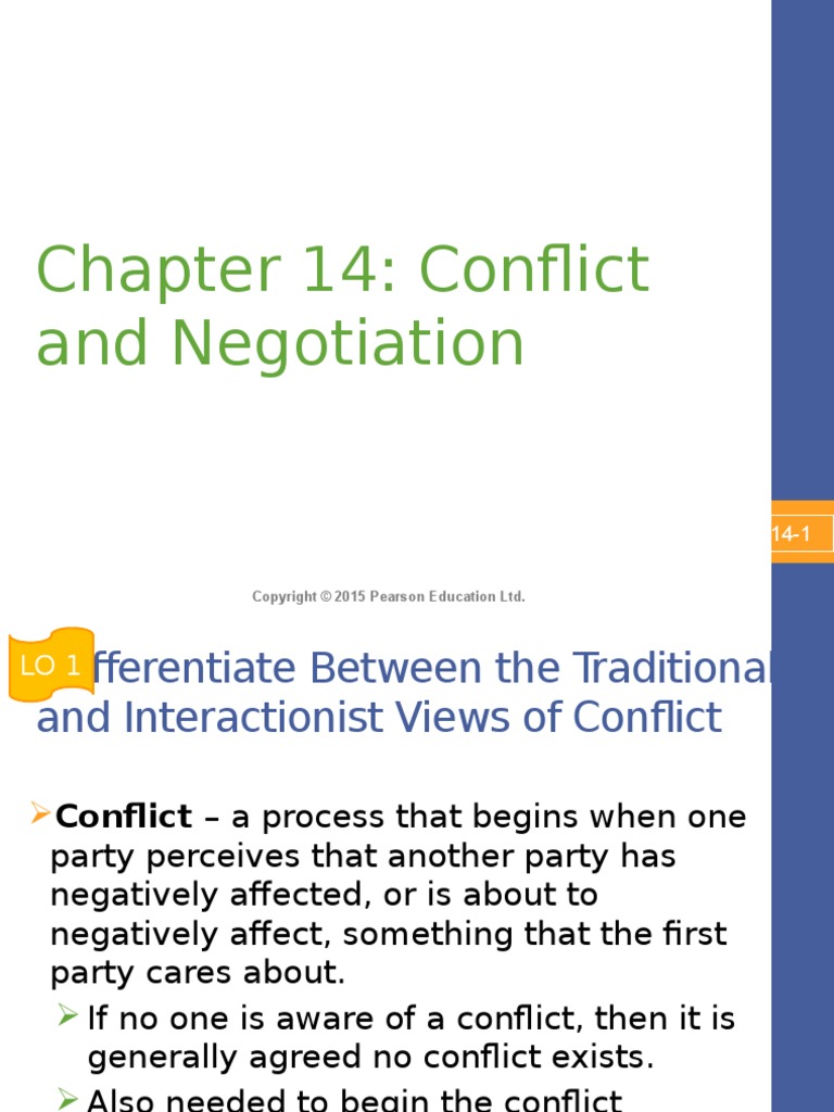 Chapter 14: Conflict and Negotiation | PDF | Bargaining | Negotiation