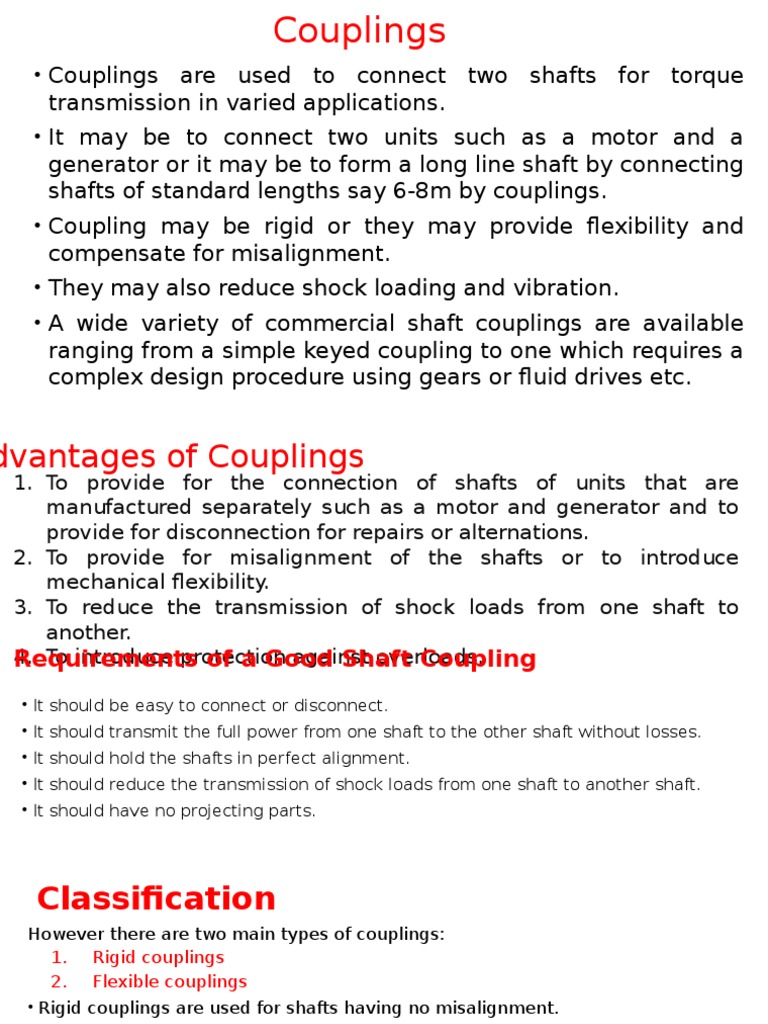 Classifications of Couplings | PDF | Manufactured Goods | Applied And ...