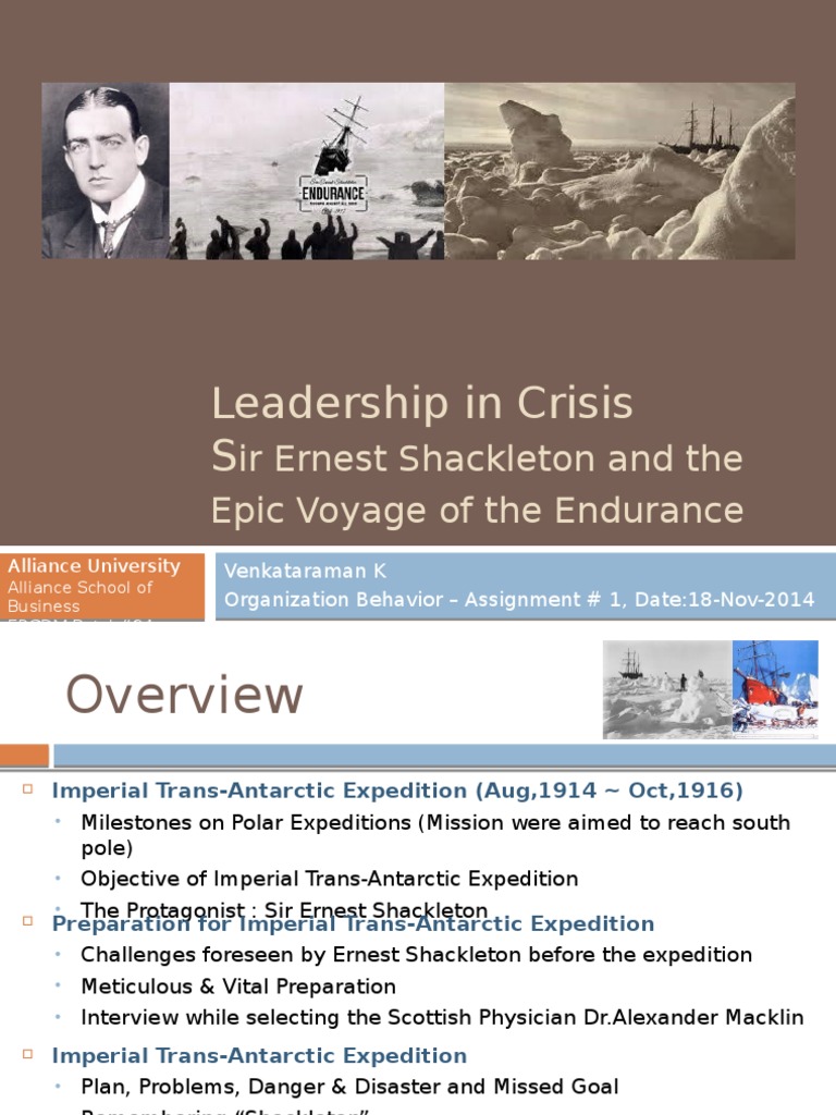 Leadership in CrisisvSir Ernest Shackleton and the Epic Voyage of the ...