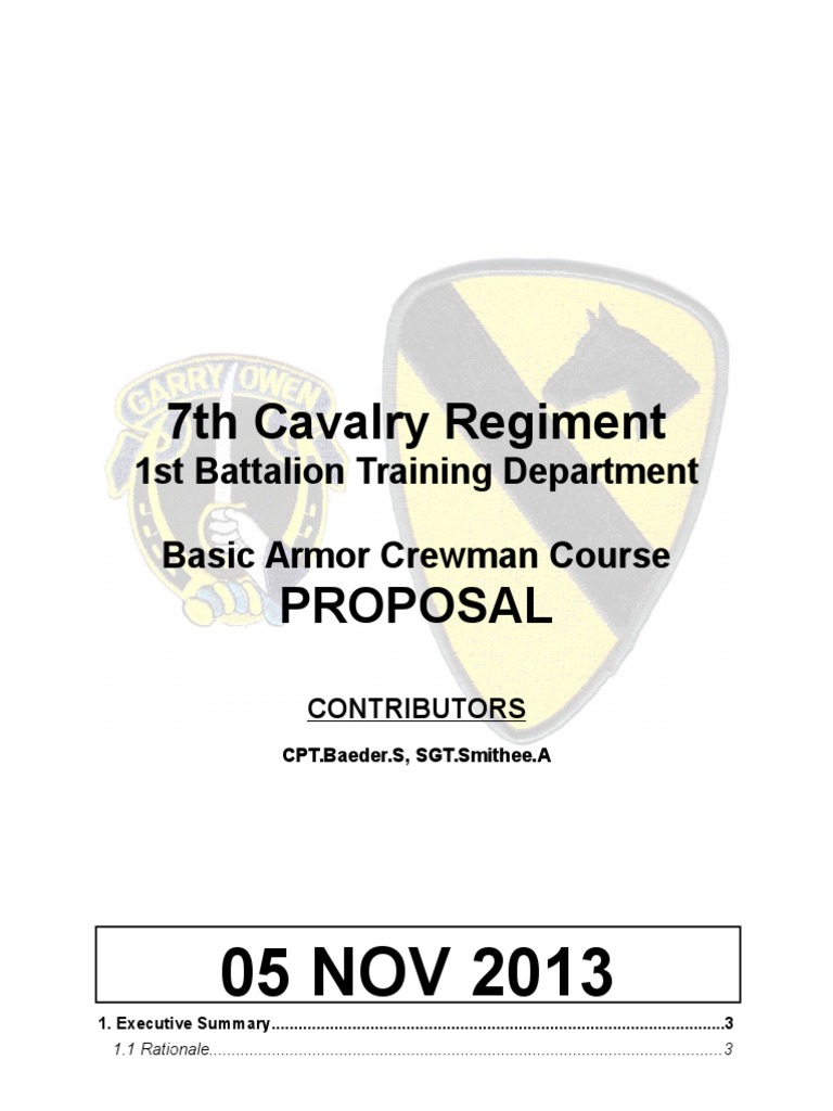 Basic Armor Crewman Course Proposal | PDF | Infantry | Wars & Military