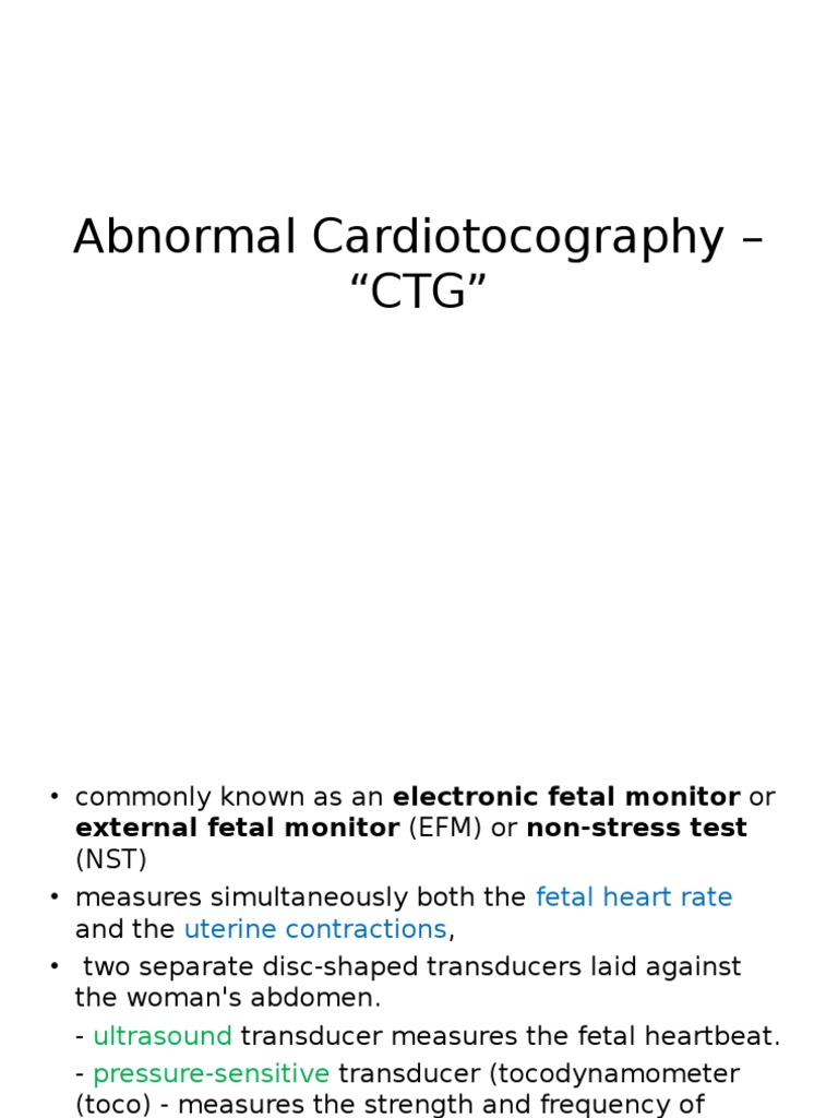 Abnormal Cardiotocography - "CTG" | PDF | Heart Rate | Medical Specialties