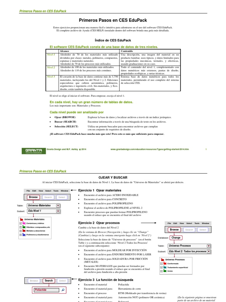 Primeros Pasos en CES EduPack | PDF | Polietileno | Software